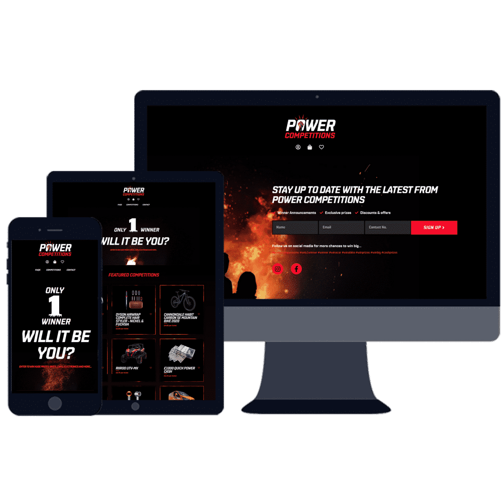 🎉 UK Raffle Competition Site Builder | Design Hero